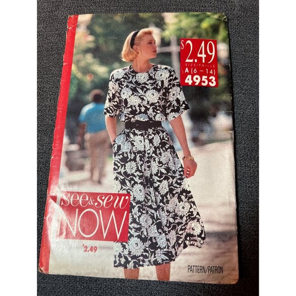 Butterick | Office | Butterick 4953 See Sew Womens Dress Sewing Pattern ...